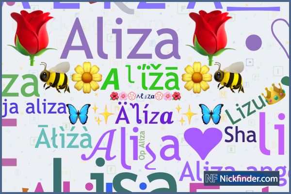 Nicknames for Aliza: ÃĻɪzÃ¸¸.*♡~, ᴹⁱˢˢ〲ᎯᏞЇɀᎯ ࿐, 『亗A L I Z A亗, _ 𝐀𝐥𝐢ɀa̶ ...