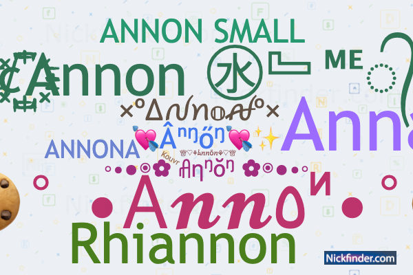 Spitznamen für Annon: ꕒ¢꙰꙱꙲Annon ㊌﹄ᴹᴱ᭄, ANNONA, Rhiannon, Anonna, Prabha