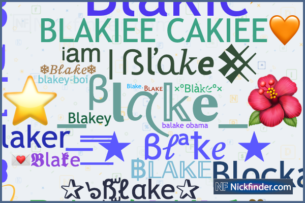 Nicknames for Blake: Blakey Bear, Blakey, Frosted Blakes, Blakie, ꧁฿𝕃𝔸𝕂𝔼꧂