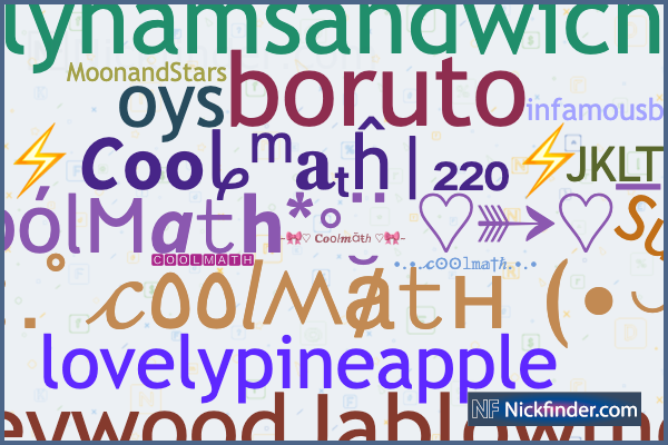 Nicknames for Coolmath: RaspyVampire77, Reon , Lyvy•^•luv, Lyvy^