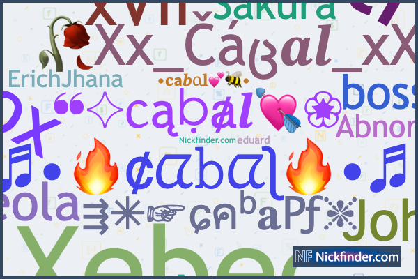 Nicknames for Cabal: SkyLark, Crit, ghost, Spynx, Shin