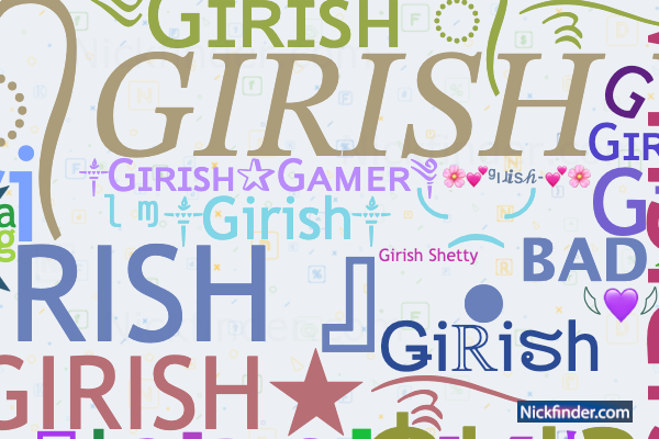 Girish Name Logo Nicknames For GirishGJ: Giℝis𝖍GJ , Girish,
