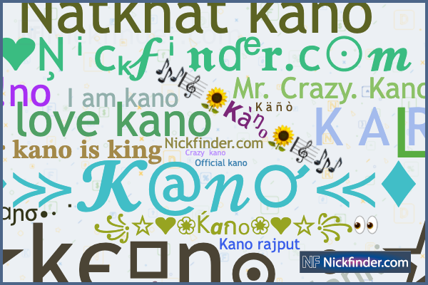 Nicknames for Kano: ꧁༒☬☠︎︎ℜ︎ᤂᏁÖ︎☠︎☬༒꧂, ꧁༒☬kano☬༒꧂, K A N O , ᶦᶰᵈ᭄ℜ︎ᤂᏁoツ ...