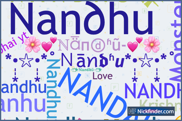 Nandhu Name In Cursive Tattoo Designs