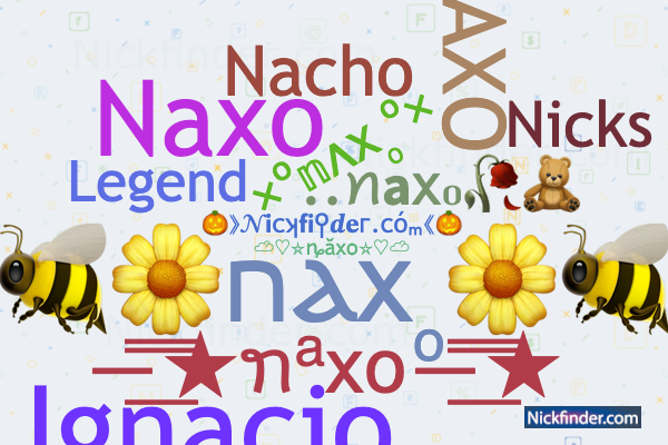 Apodos para Naxo: Nacho, Legend, Ignacio, 🔥💘⇨Ŋⲁx𝙤☔️, iOS naxo