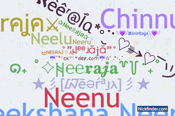 Nicknames for Neeraja: Neeru, Neelu, Neeℝสjส , ×͜×ƝᎬᎬᎡᎪĴ ♡ A, Chinnu