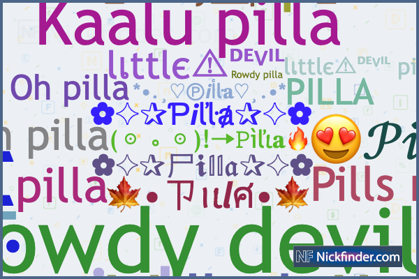 Nicknames for Pilla: Rowdy pilla, Cute rowdy pilla, ᴘɪʟʟᴀ, Rowdypilla ...
