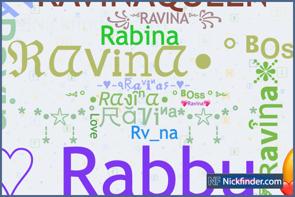 Ravina Name Logo