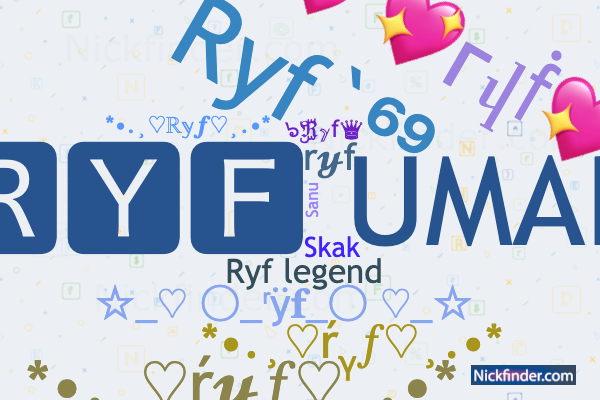 Nicknames for Ryf: 🆁🆈🅵 UMAR, ꧁༒ɌYF༒꧂, RYF SUDIP SARKAR, Ryf legend, RY ...