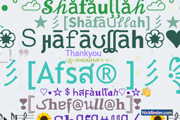 Nicknames for Shafaullah: Shส£สuℓℓสh, ꧁ Shส£สuℓℓสh々࿐, ꧁彡[Afsส®️ ]彡 ...