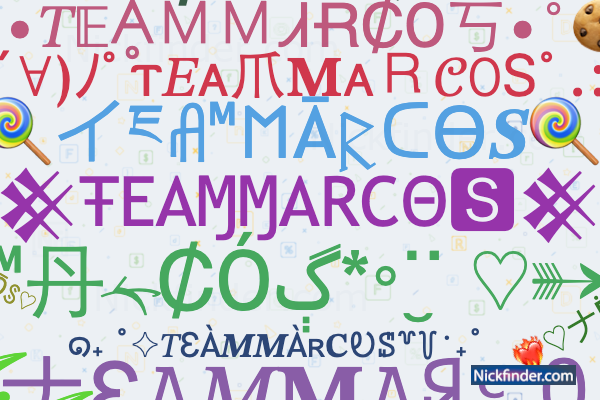 Nicknames for TEAMMARCOS: 𒆜ŦEAⱮⱮARCΘ🆂𒆜, TEAM⚡MARCOS, TEAM MARCOS, Team ...