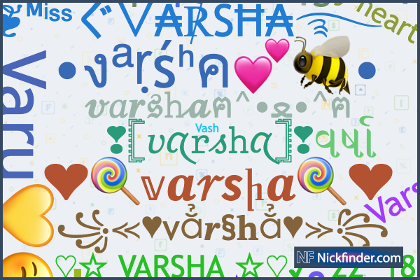 Varsha Name Logo