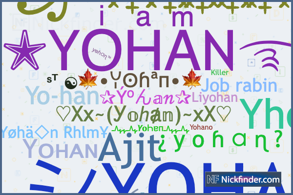 Surnoms pour Yohan: ꧁ ༒→yѳɦɑɳ™← ༒꧂, Y O H A N, ℳ᭄ YOͥHͣAͫN࿐, ꧁༺J꙰O꙰K꙰E ...