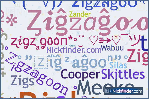 Nicknames for Zigzagoon: Oreo, Ziggy, Rigby, Rocket Raccoon, Rockstar