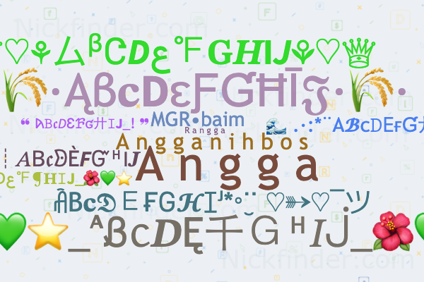 Apodos para ABCDEFGHIJ: ABCD, A n g g a, R a n g g a, RANGGA, A to z