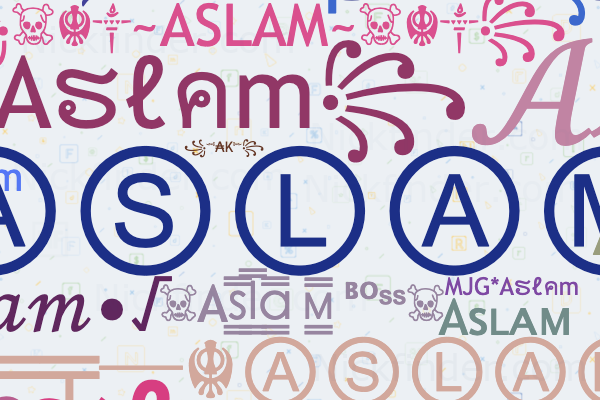 Aslam Name Logo