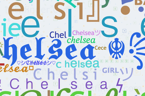 Nicknames for Chelsea: ꧁☬ 𝖈𝖍𝖊𝖑𝖘𝖊𝖆 ☬꧂࿐, Chels, 亗 Chelsea ⁰⁷ 𖤍, 𝑐ℎ𝑒𝑙𝑠𝑒𝑎 ...