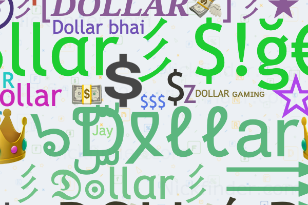 Nicknames for Dollar: $$$, ★彡[𝑫𝑶𝑳𝑳𝑨𝑹💸]彡★, 👑๖ۣۜƊ𐍉ℓℓa͢͢͢r👑, ꧁༒DOLLAR༒࿐, 彡 ...