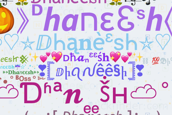 Dhanesh Name Logo