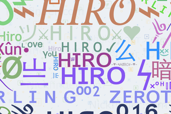 Nicknames for HIRO: ʜɪʀᴏ, ᶫᵒᵛᵉᵧₒᵤ H I R O , ツ⚔H I R O⚔ ️, 么 H I R O ...