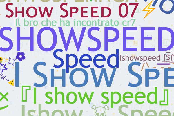 Nicknames for IShowSpeed: I Sʜᴏᴡ Sᴘᴇᴇᴅ, Speed, ISʜᴏᴡSᴘᴇᴇᴅ모, ɪꜱʜᴏᴡꜱᴘᴇᴇᴅ ...