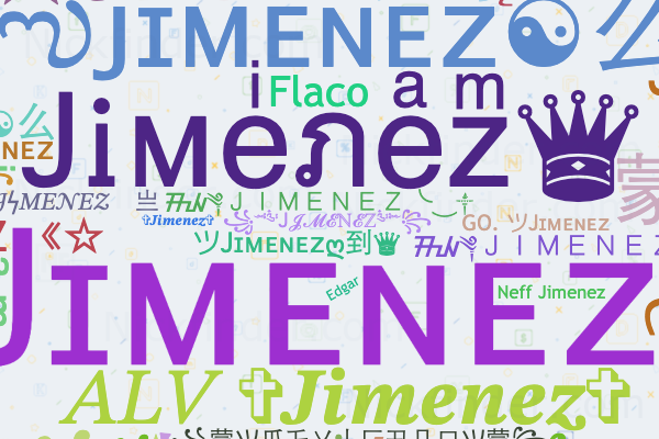 Apodos para Jimenez: ツJɪᴍᴇɴᴇᴢღ到♛, ꧁༺༂Ꭻℐℳℰℕℰℤ༂༻꧂, 𝓙𝓲𝓶𝓮𝓷𝓮𝔃, ᮯ༆JIMENEZ ...
