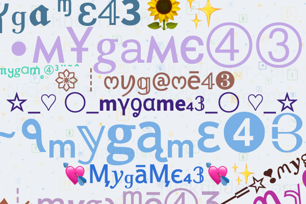 Nicknames for Mygame43