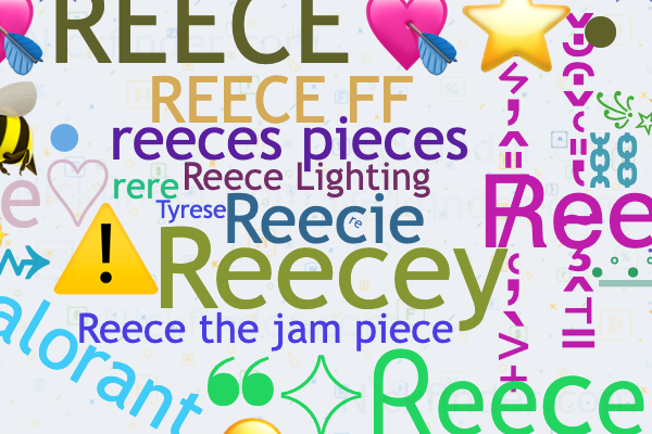 Nicknames for Reece: Reecie, ReecesPieces, Reecey, Reece Lighting ...