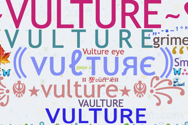 Nicknames for Vulture: ｟νυℓтυяє｠, V U L T U R E, ꧁☬⋆vulture⋆☬꧂, ᴠᴜʟᴛᴜʀᴇ ...