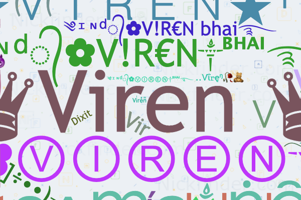 Viren Name Logo Viren" = "Viruses" Word, Lettering Or Text As 3D