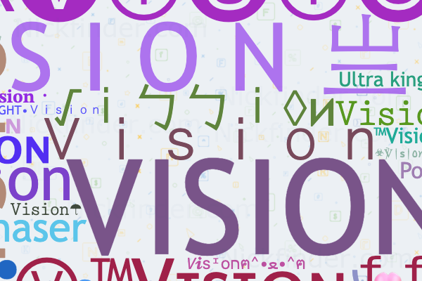 Nicknames for Vision: Vision, Vɪsɪᴏɴ, √ⅰㄅㄅⅰ и, 亗ㅤVISIONㅤ , V I S I O N 亗